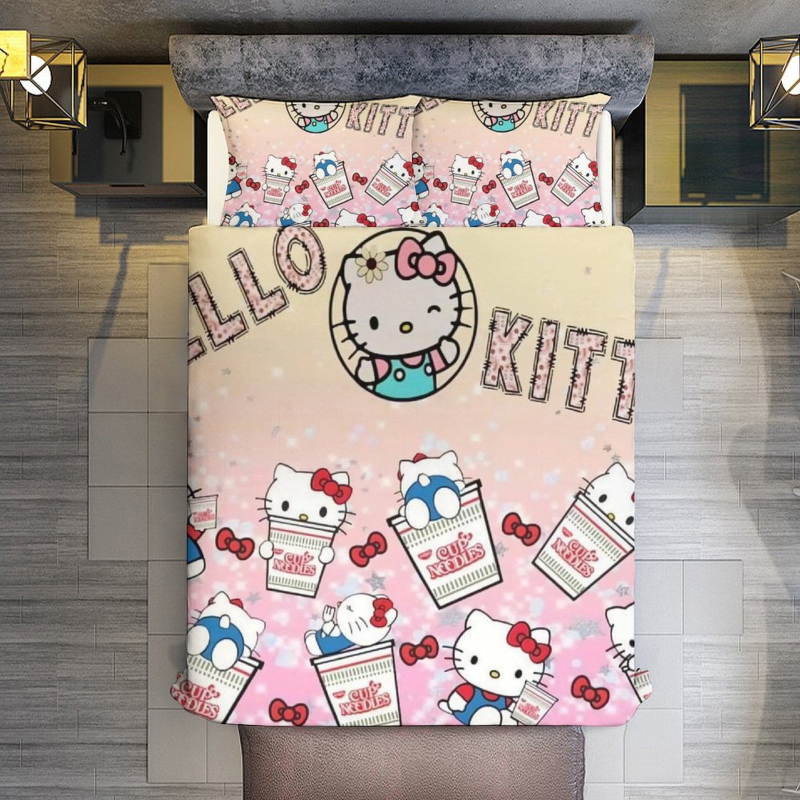 Hello Kitty Cup NOODLE Bedding Duvet Cover Full Size - 1 Duvet Cover ...