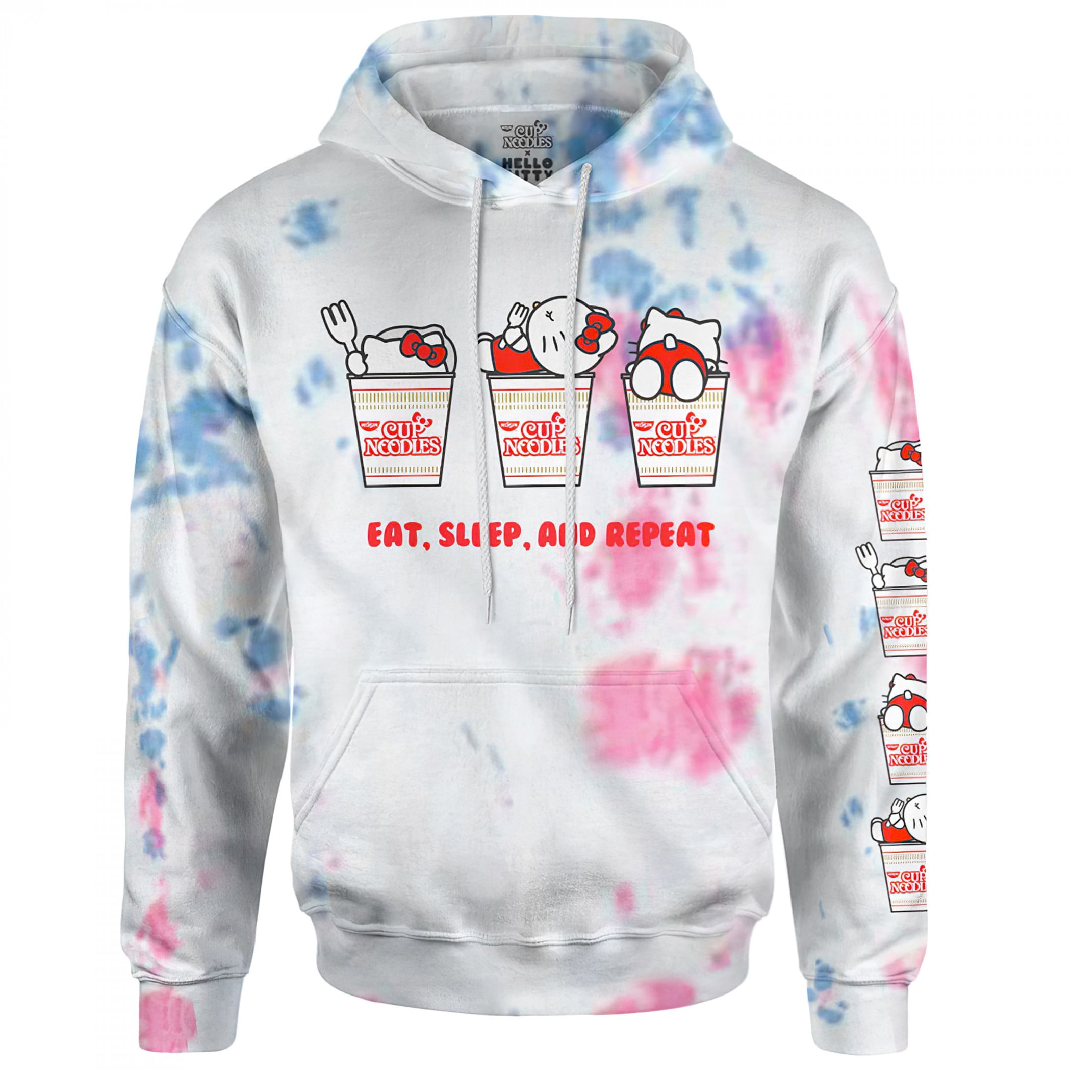 Hello Kitty x Cup Noodles Gray Hoodie, Women's Cotton Sweatshirt, Color ...