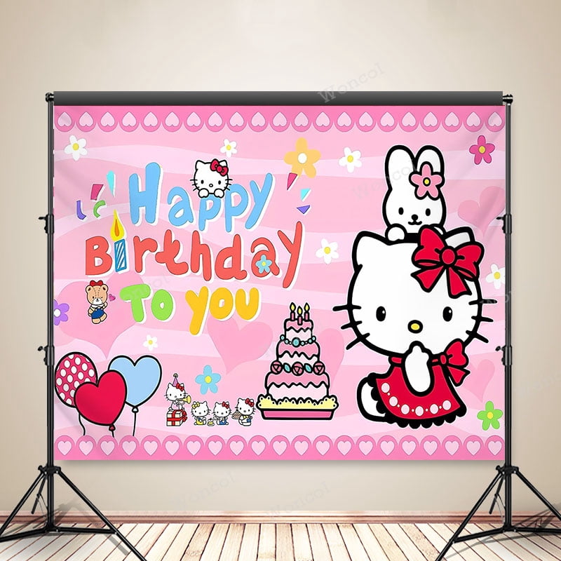 Hello Kitty Custom Backdrop Boy Girl Birthday Baby Shower Photo ...