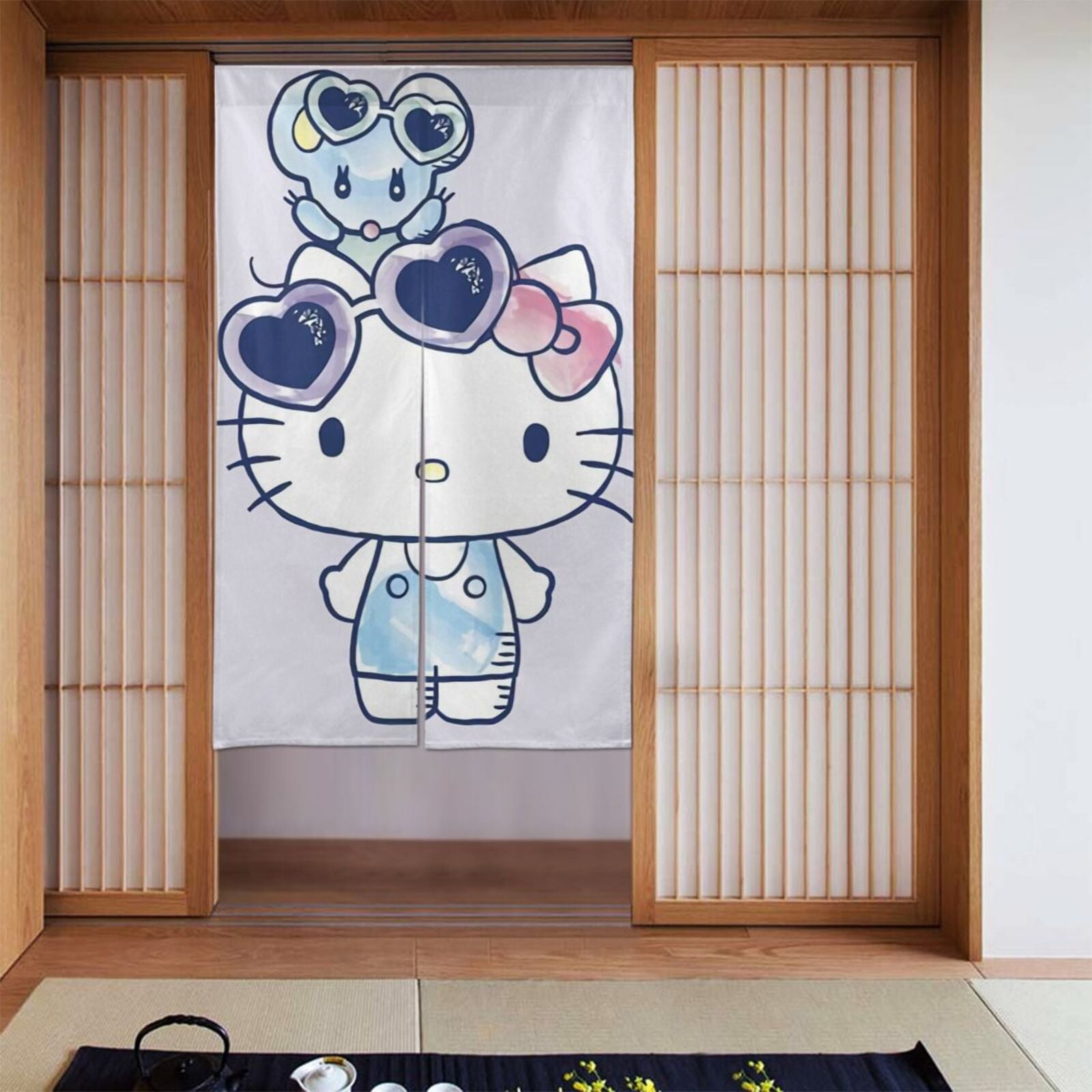 Hello-Kitty Custom Funny Photo Doorway Curtain, Customized Personalized ...