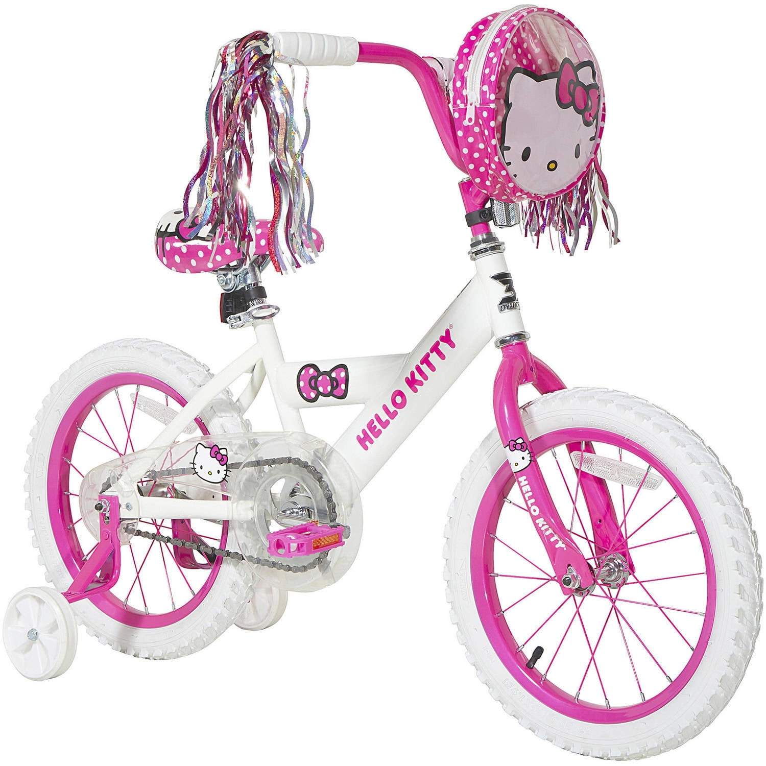 Hello Kitty Custom Girls' 16" Training Wheel Bicycle - Walmart.com