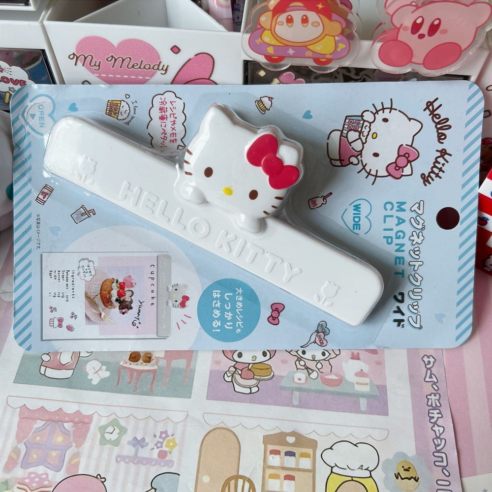 Hello Kitty Cute Cartoon Food Seal Clips, Magnetic Fridge Sticker and ...