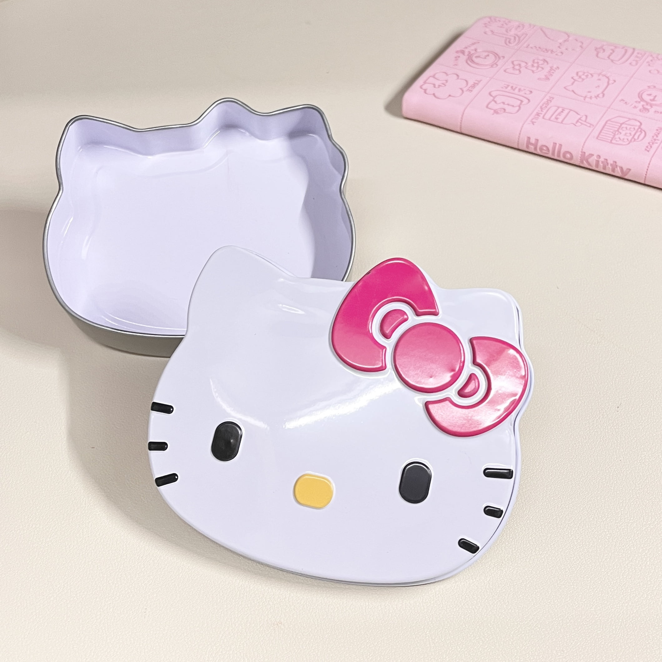 Hello Kitty Cute Cartoon Metal Storage Tin Box with Sticky Notes ...
