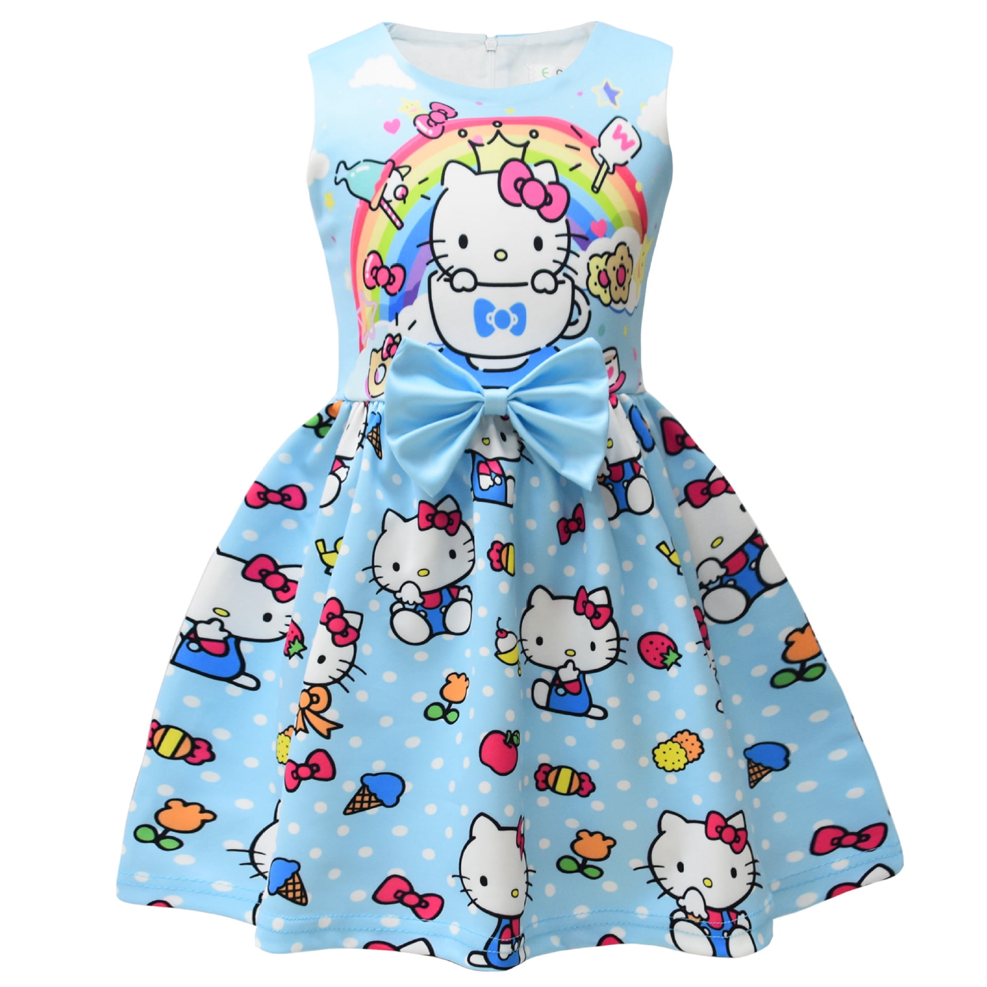 Hello Kitty Cute Casual Dress Girls Sleeveless Summer Anime Birthday ...
