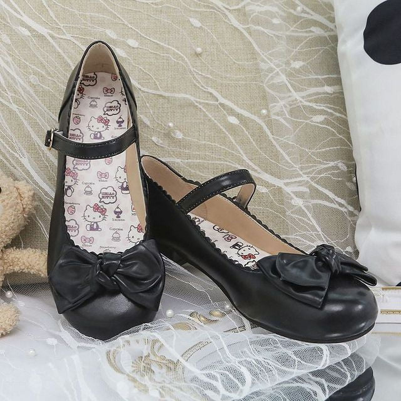 Hello Kitty Cute Lolita round Toe Girly Style Women‘s Shoes 2023 Bow ...
