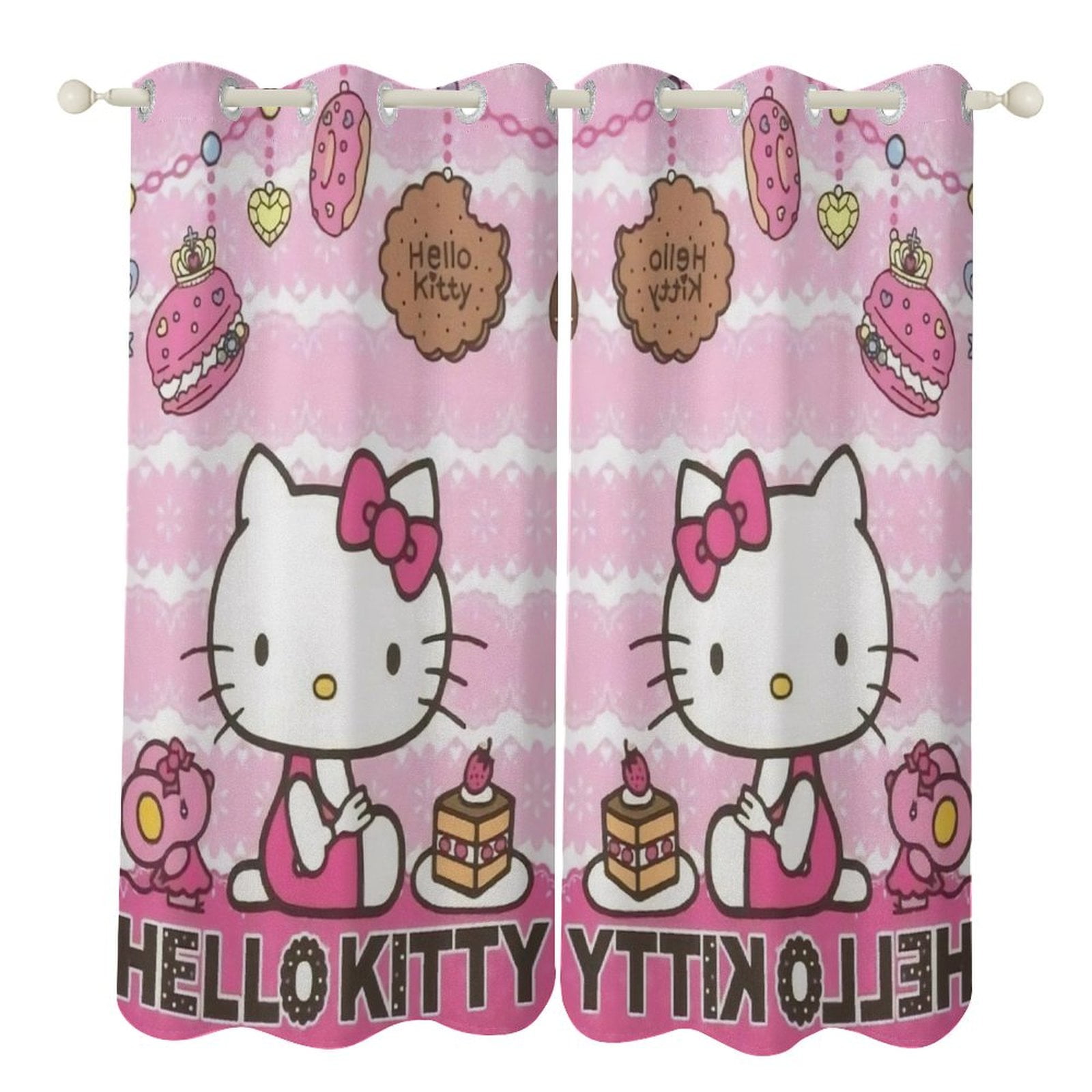 Hello Kitty Dessert House Kids Curtains 52 X 84 Inch,Cartoon Blackout ...