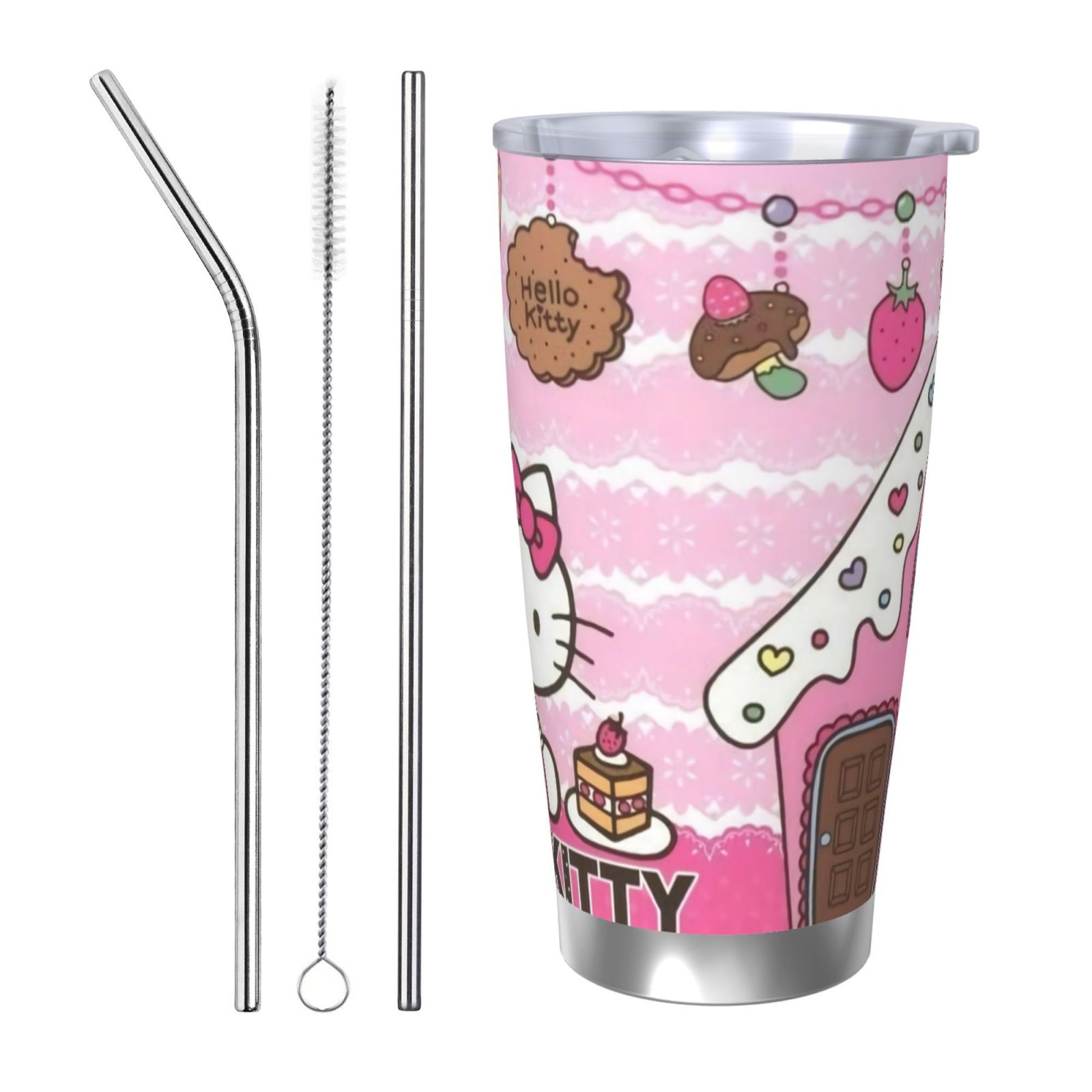 Hello-Kitty Dessert House Water Bottle,Coffee Cups,Insulated Stainless ...