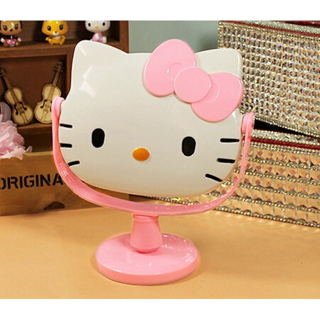 Hello Kitty Diamond Rotate Vanity Mirror Cartoon Shiny Rhinestones ...