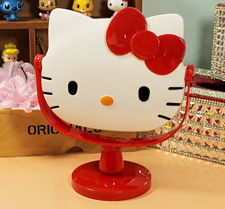 Hello Kitty Diamond Rotate Vanity Mirror Cartoon Shiny Rhinestones ...
