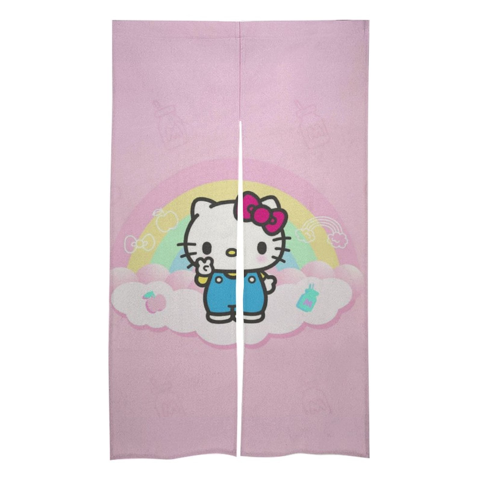 Hello Kitty Door Curtain 57"×34",Kawaii Pet Animal Rainbow Doorway ...