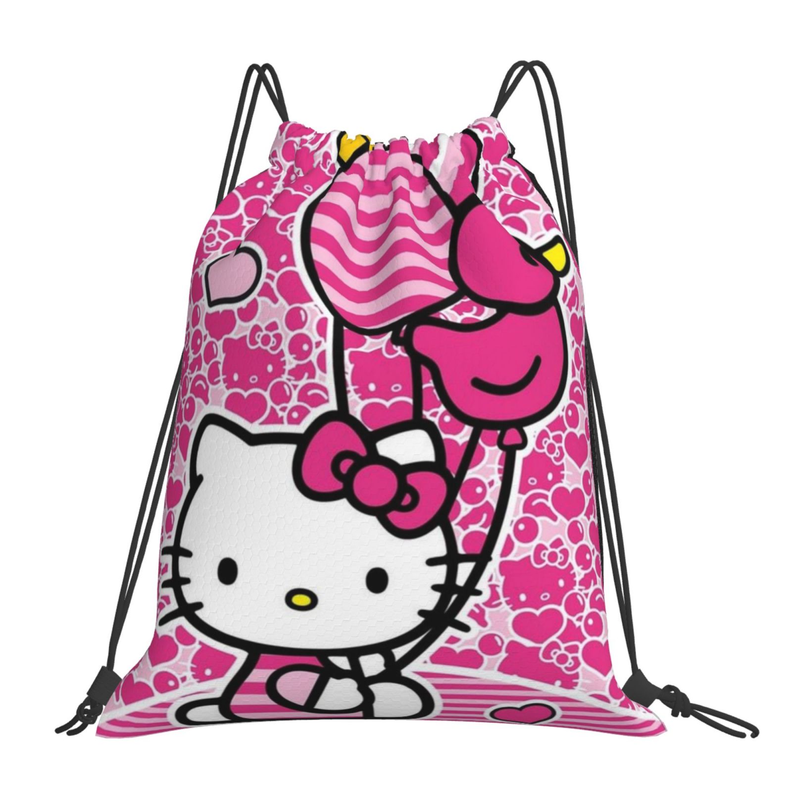 Hello Kitty Drawstring Backpack Sport Gym Bag For Yoga Swimming Gymsack ...