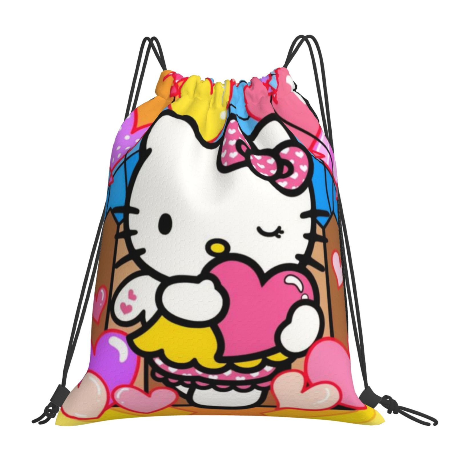 Hello Kitty Drawstring Backpack Sport Gym Bag For Yoga Swimming Gymsack ...