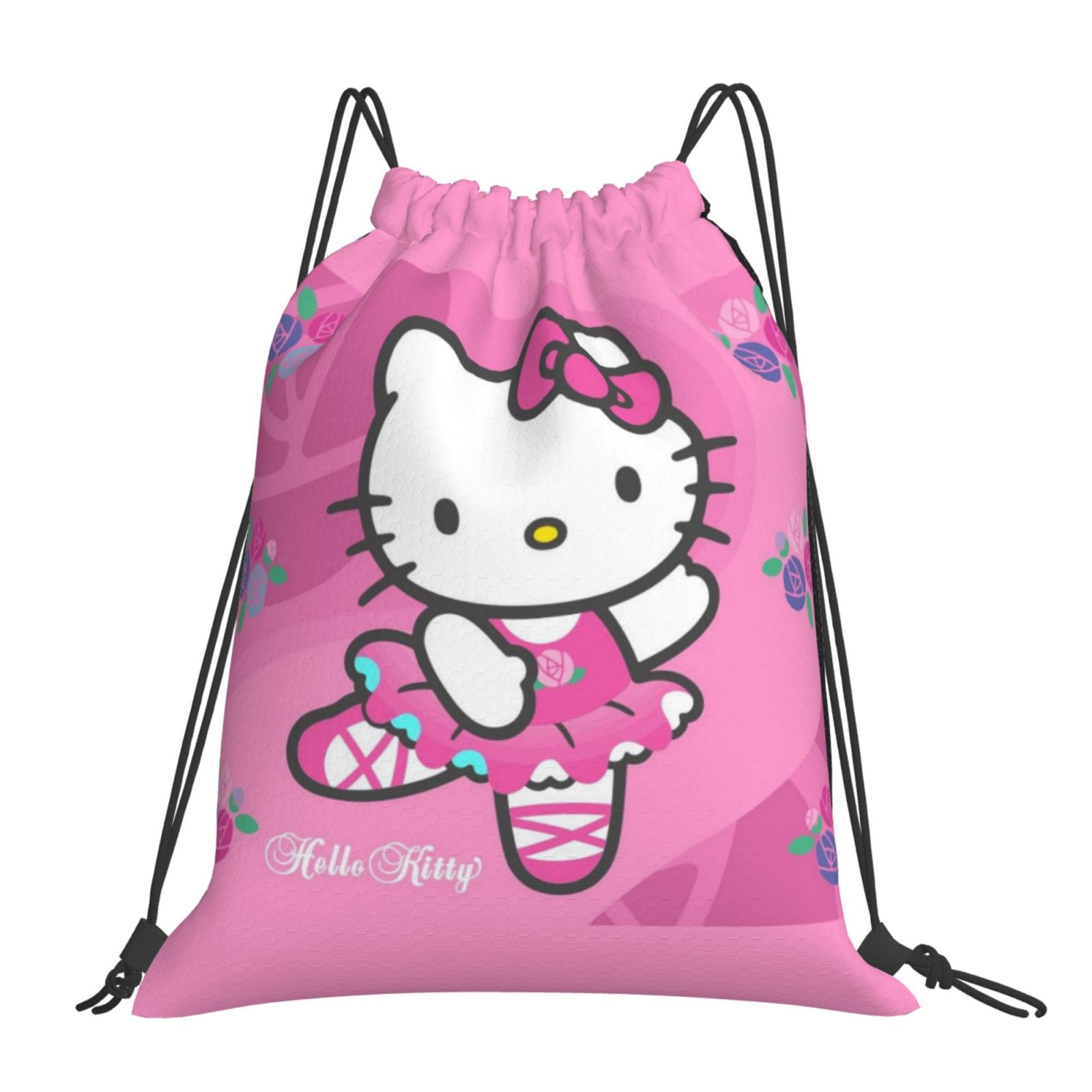 Hello Kitty Drawstring Backpack Sport Gym Bag For Yoga Swimming Gymsack ...