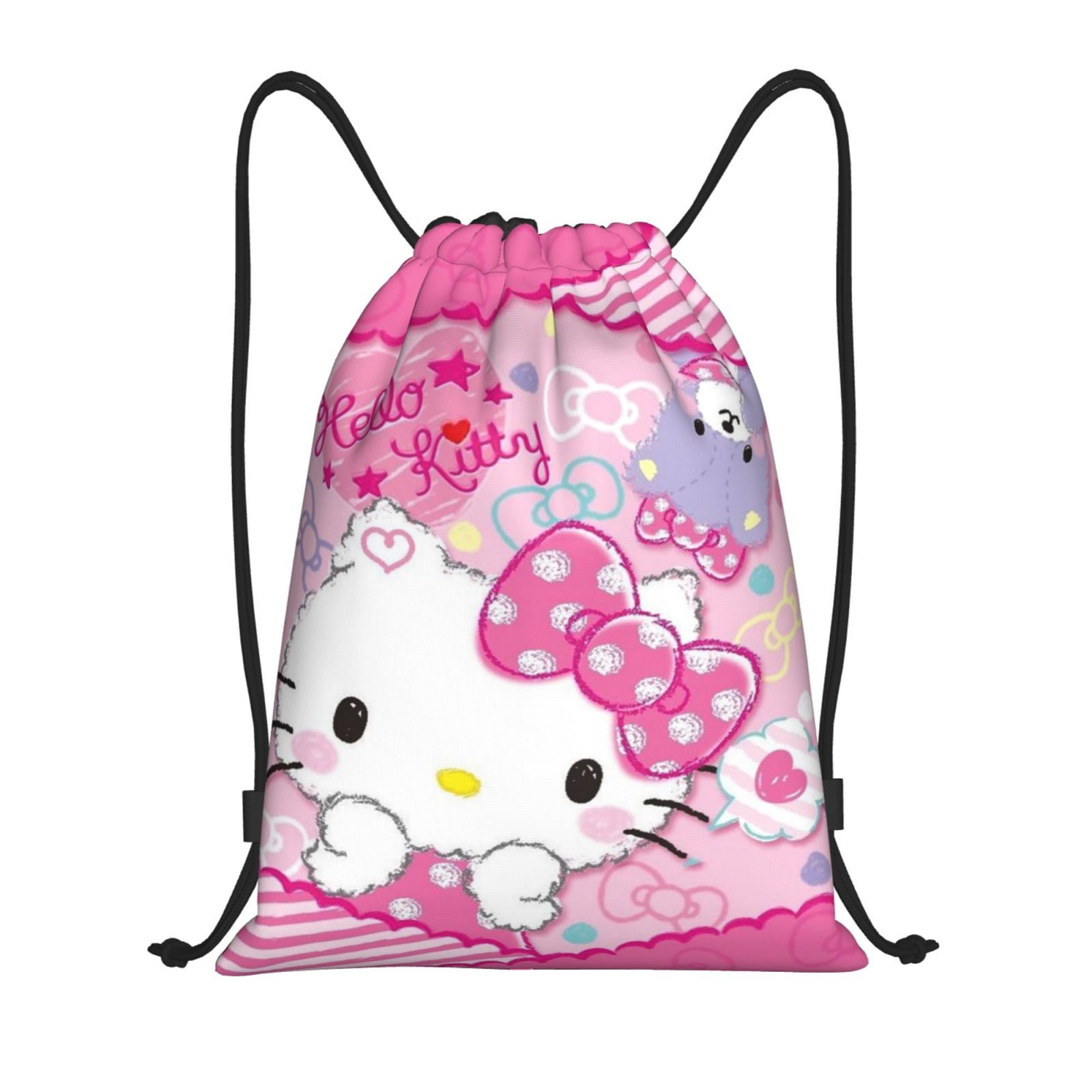 Hello Kitty Drawstring Bag Sports Fitness Bag Waterproof Rope Bag For ...