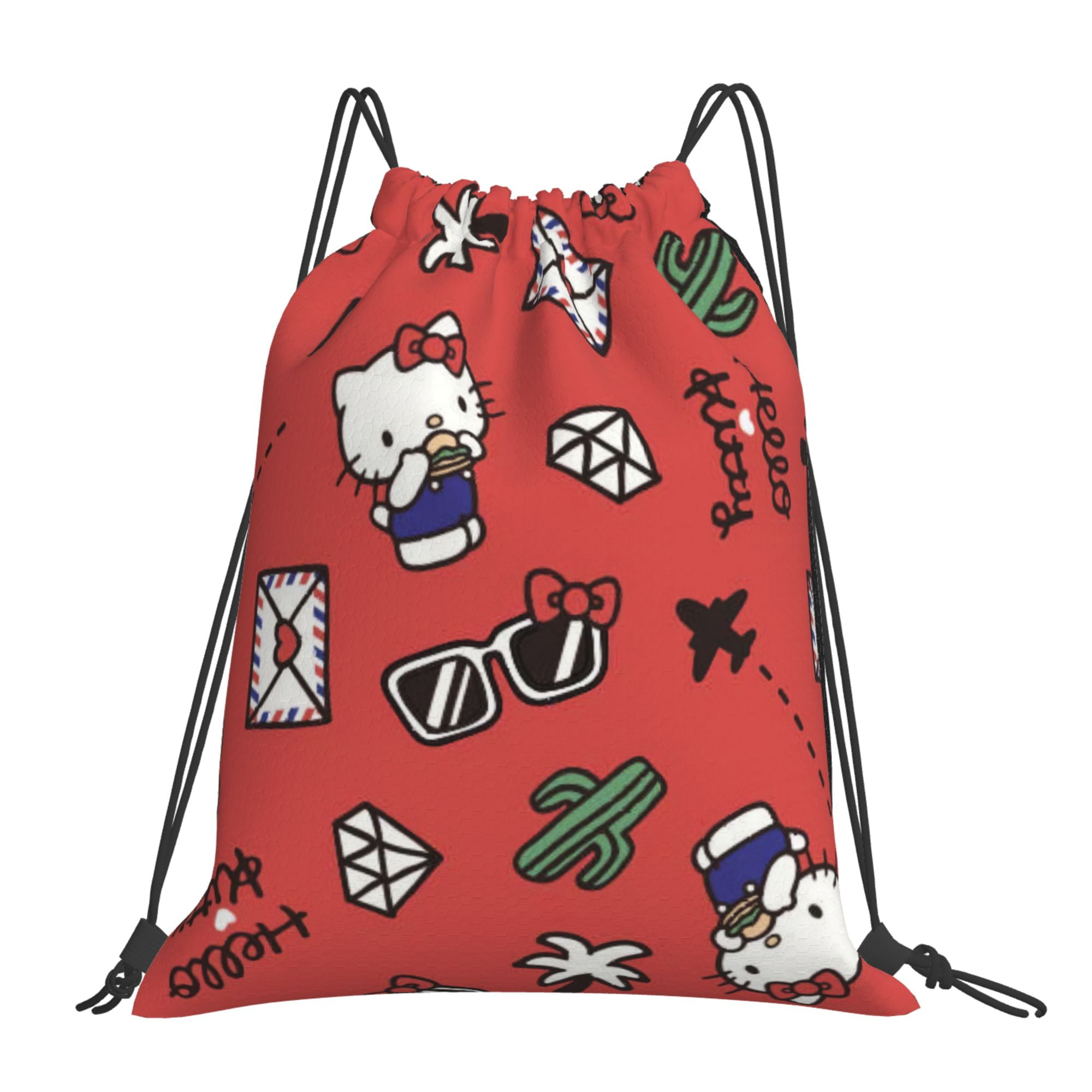 Hello Kitty Drawstring Bags Gym Bag Travel Backpack Outdoor Backpack ...