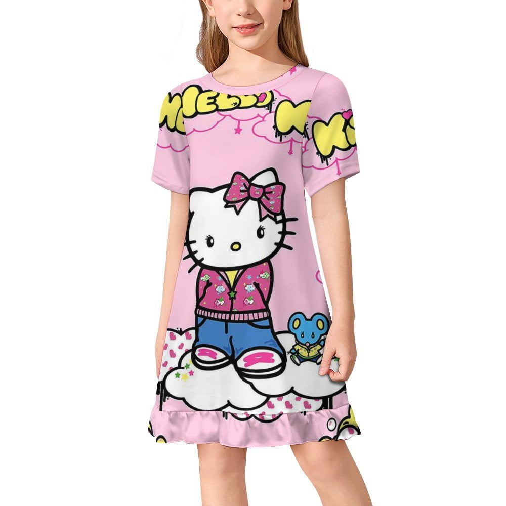 Hello Kitty Dress for Girls Cute Casual Dresses 110CM Hello Kitty Merch ...
