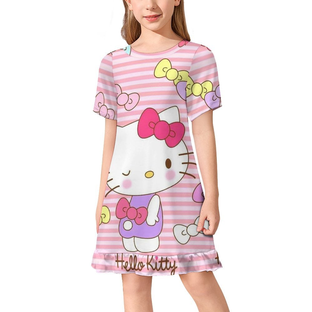 Hello Kitty Dress for Girls Cute Casual Dresses 110CM Hello Kitty Merch ...