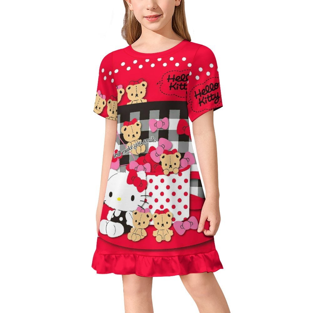 Hello Kitty Dress for Girls Cute Casual Dresses 110CM Hello Kitty Merch ...