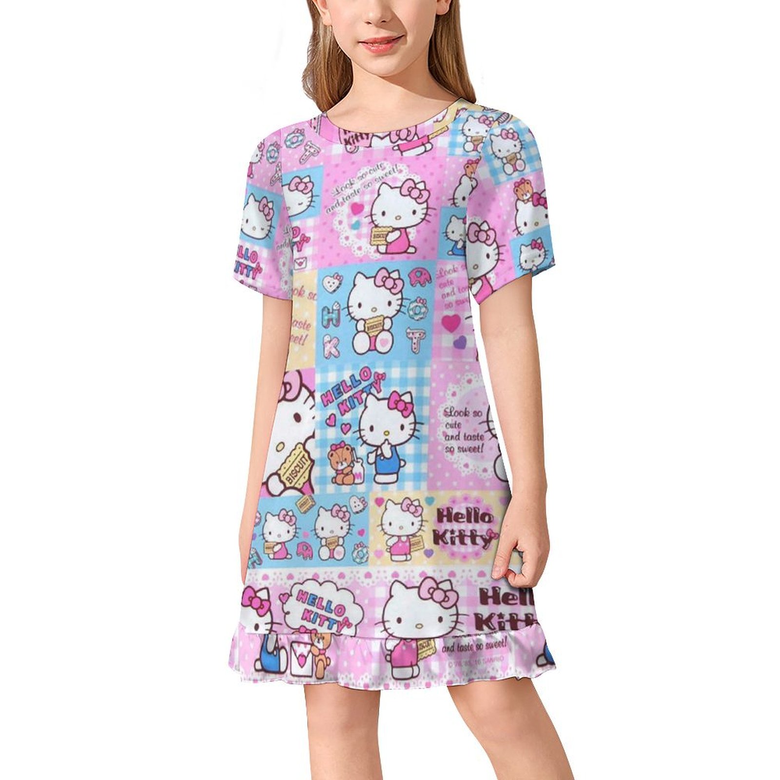 Hello Kitty Dress for Girls Cute Casual Dresses 120CM Hello Kitty Merch ...