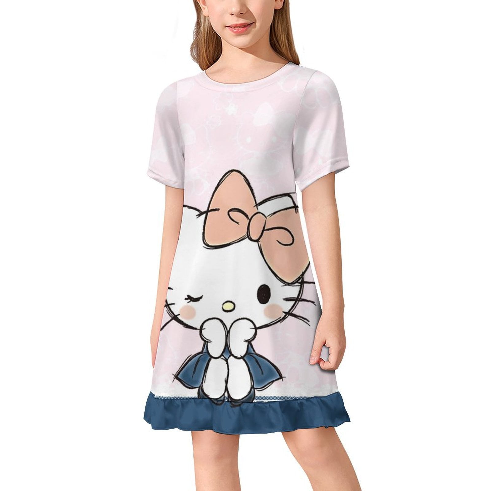 Hello Kitty Dress for Girls Cute Casual Dresses 120CM Hello Kitty Merch ...