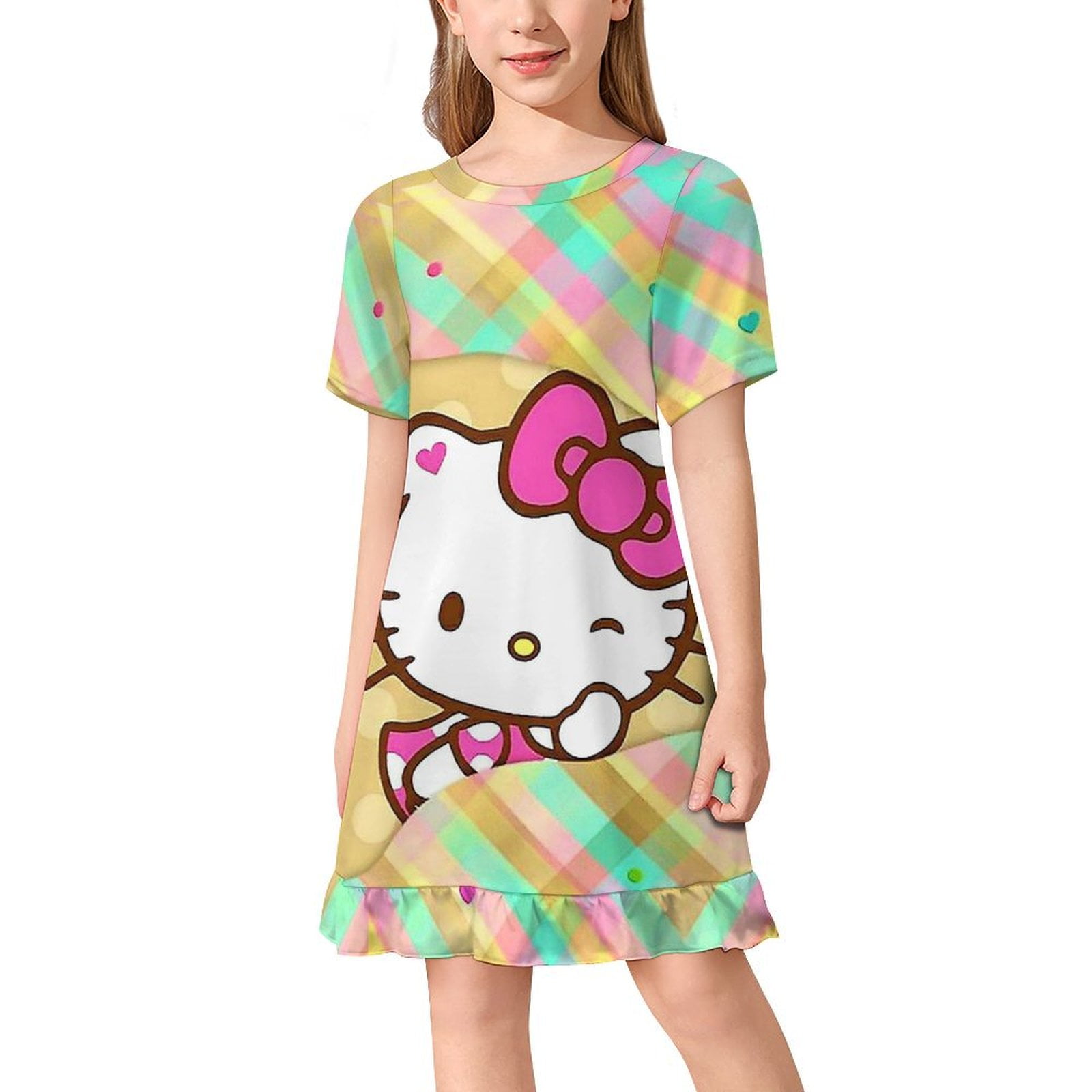 Hello Kitty Dress for Girls Cute Casual Dresses 130CM Hello Kitty Merch ...