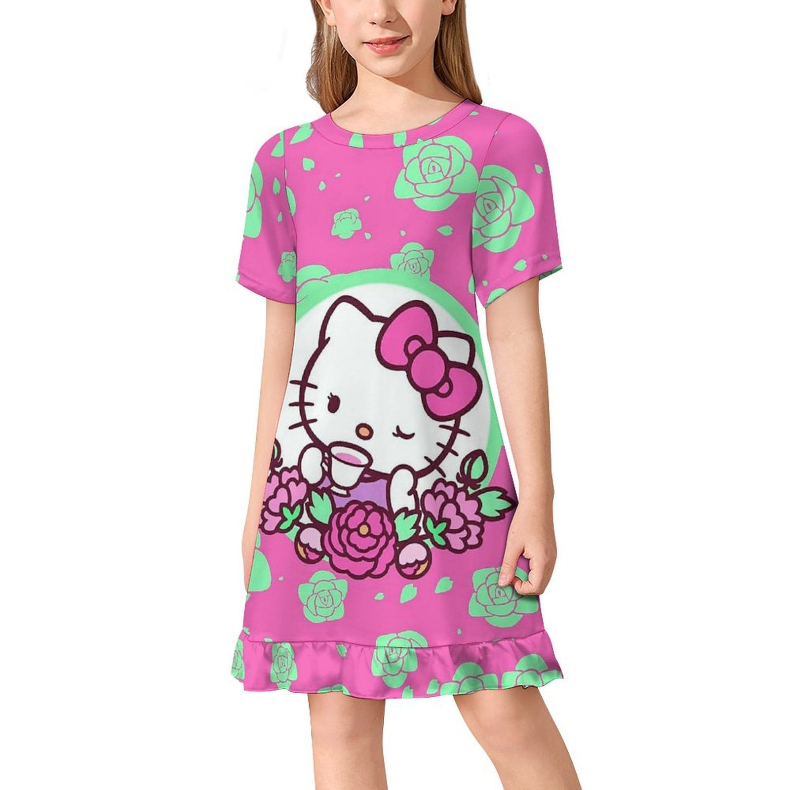 Hello Kitty Dress for Girls Cute Casual Dresses 130CM Hello Kitty Merch ...