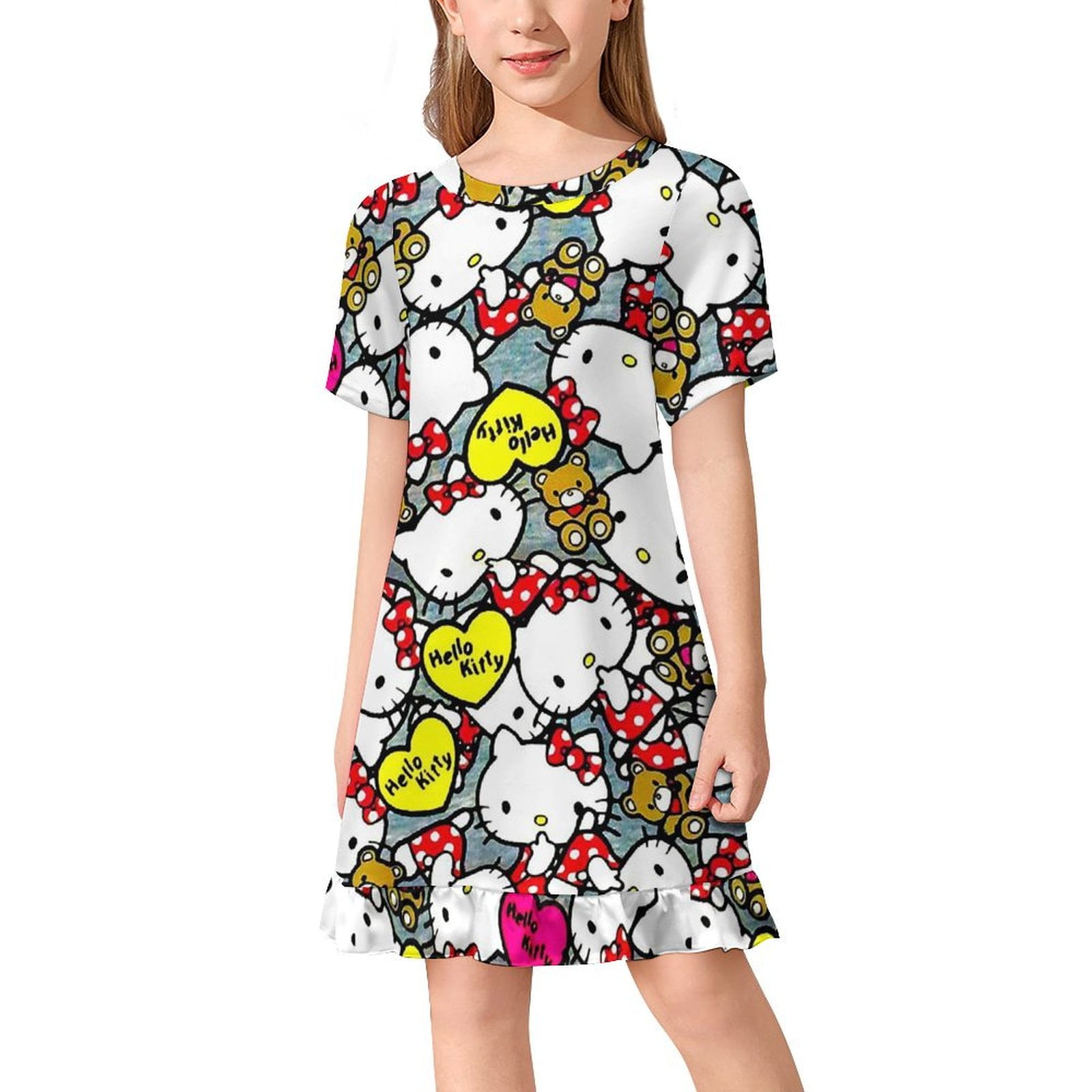 Hello Kitty Dress for Girls Cute Casual Dresses 130CM Hello Kitty Merch ...