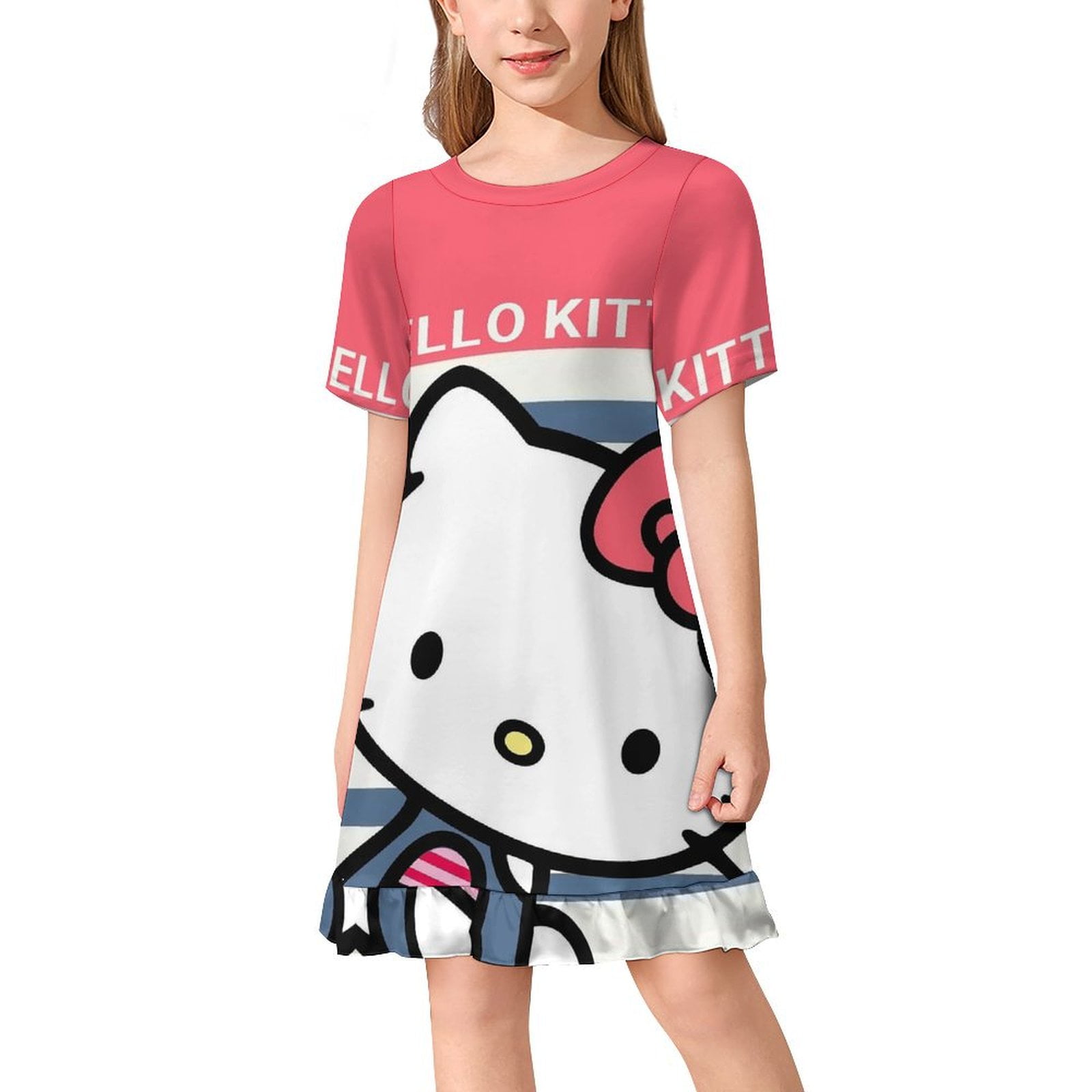Hello Kitty Dress for Girls Cute Casual Dresses 130CM Hello Kitty Merch ...