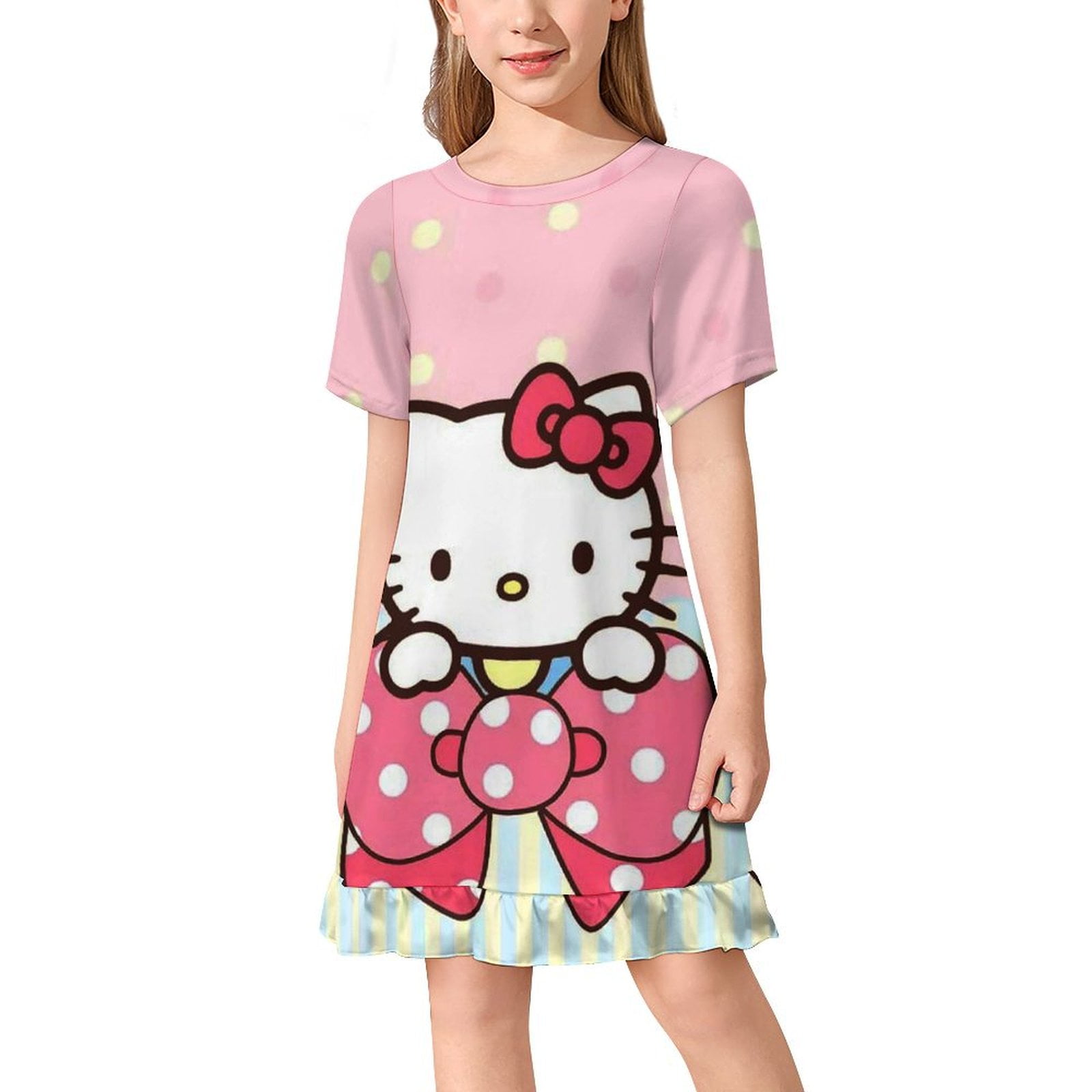Hello Kitty Dress for Girls Cute Casual Dresses 130CM Hello Kitty Merch ...
