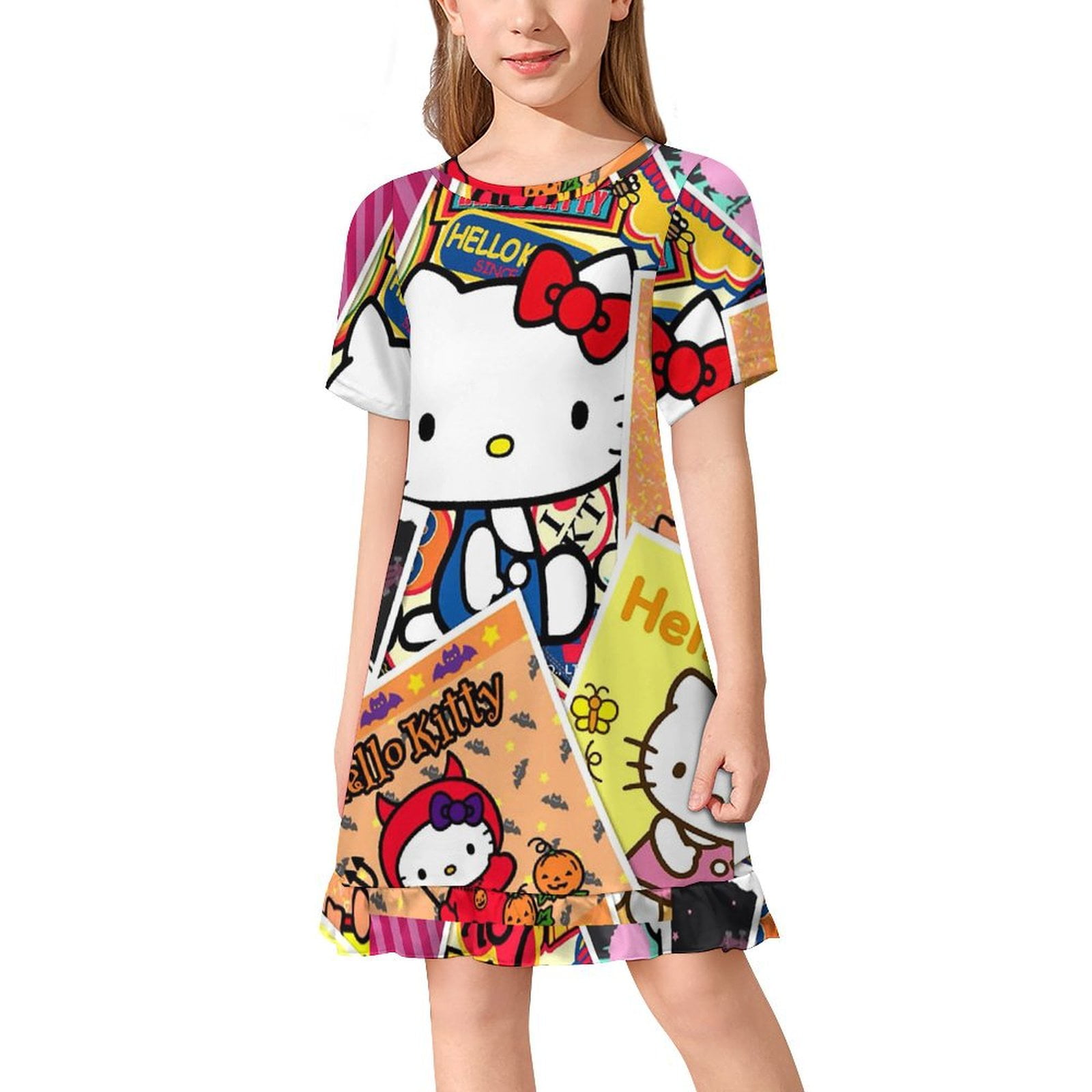 Hello Kitty Dress for Girls Cute Casual Dresses 140CM Hello Kitty Merch ...