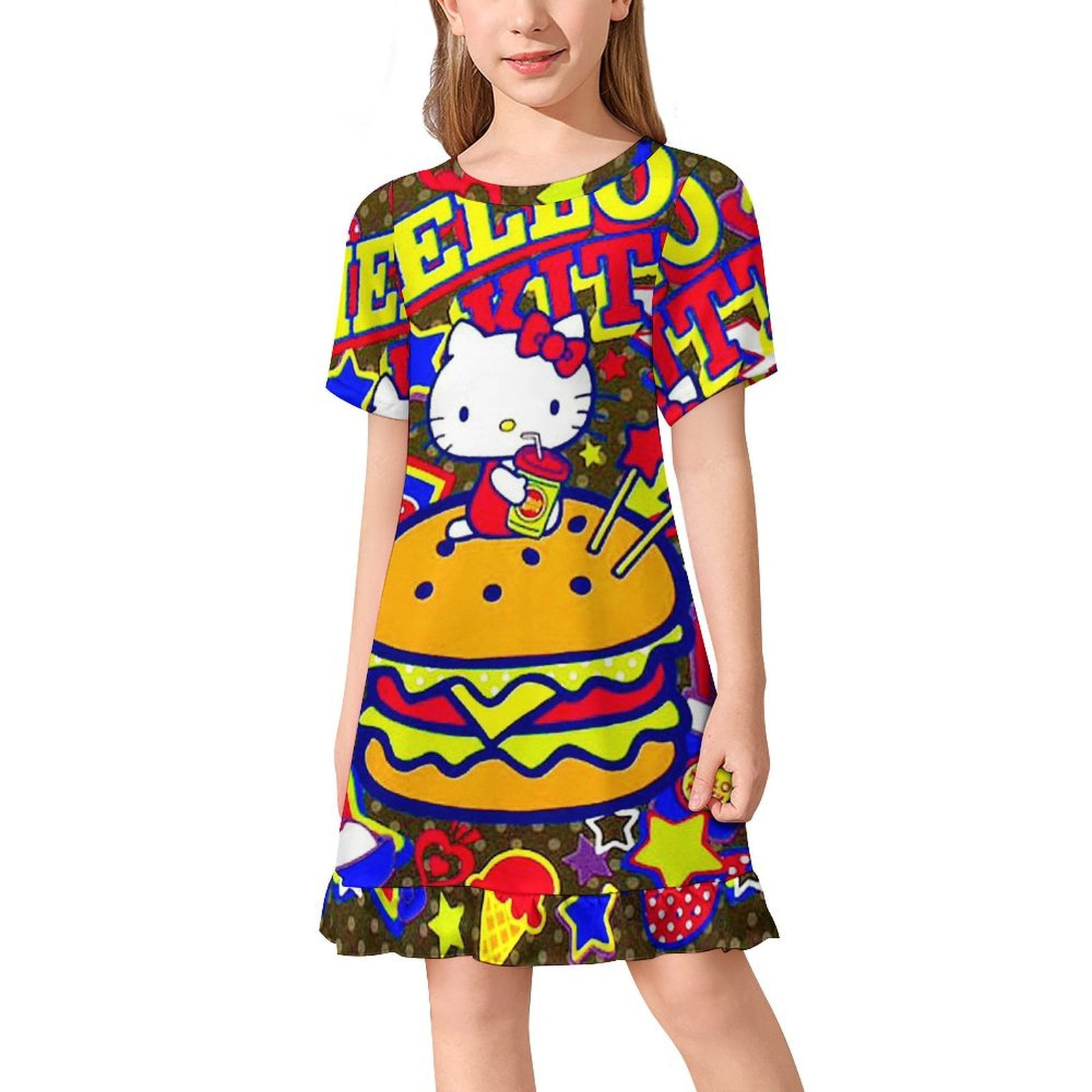 Hello Kitty Dress for Girls Cute Casual Dresses 140CM Hello Kitty Merch ...