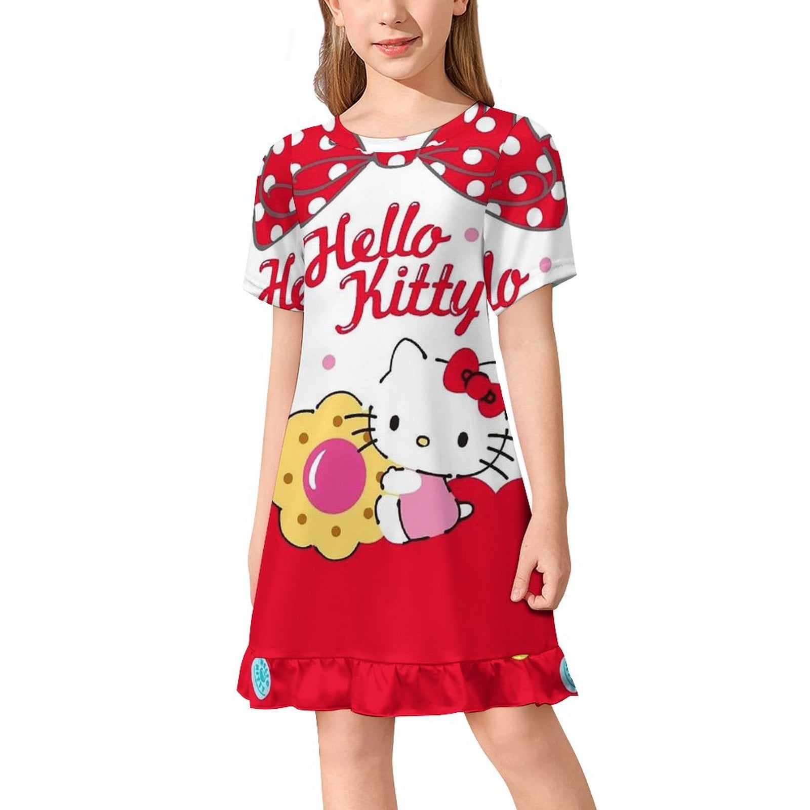 Hello Kitty Dress for Girls Cute Casual Dresses 140CM Hello Kitty Merch ...