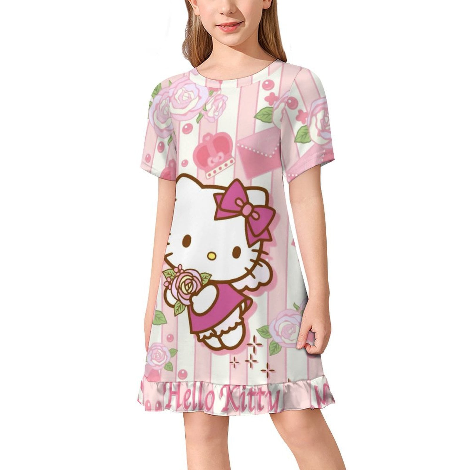 Hello Kitty Dress for Girls Cute Casual Dresses 140CM Hello Kitty Merch ...