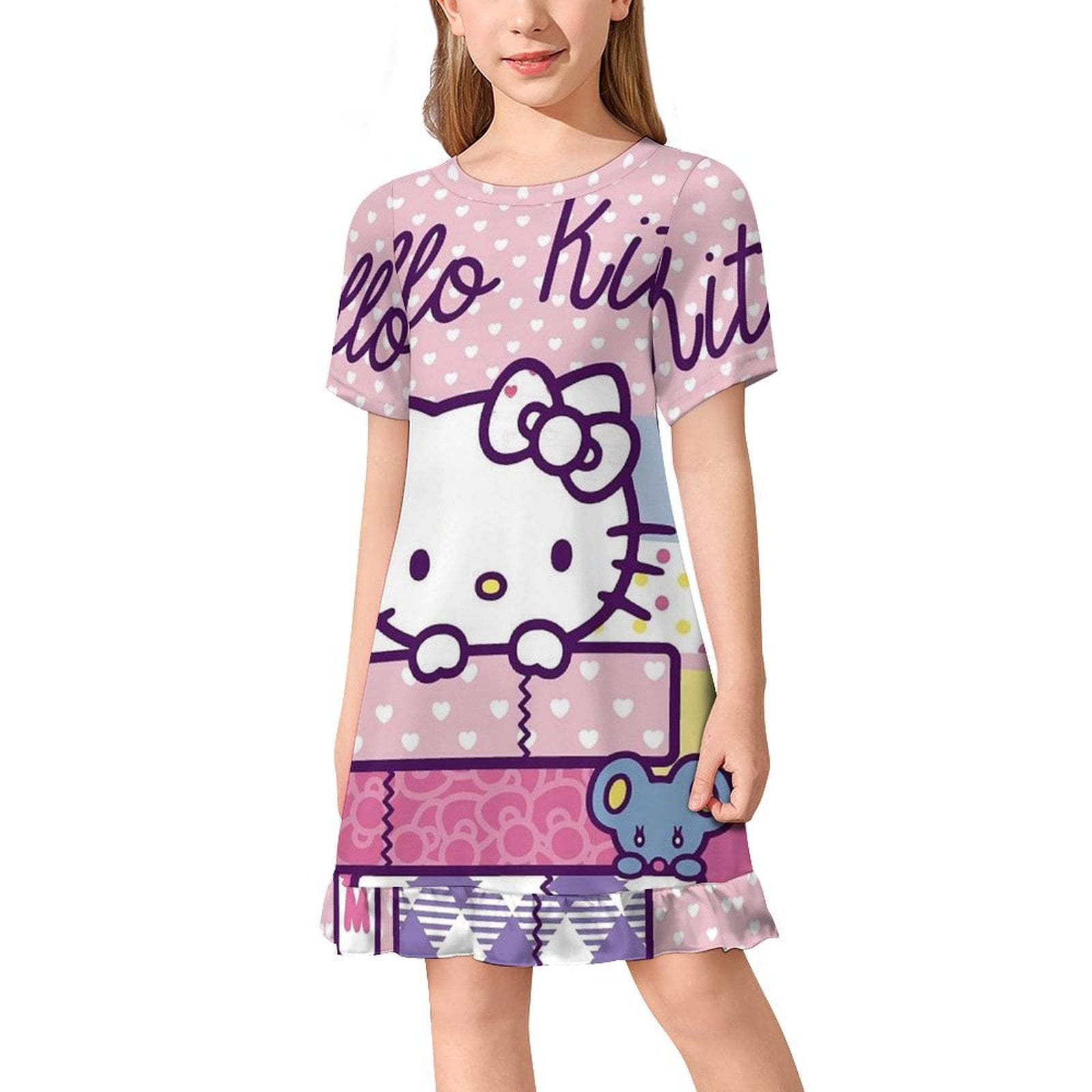 Hello Kitty Dress for Girls Cute Casual Dresses 150CM Hello Kitty Merch ...