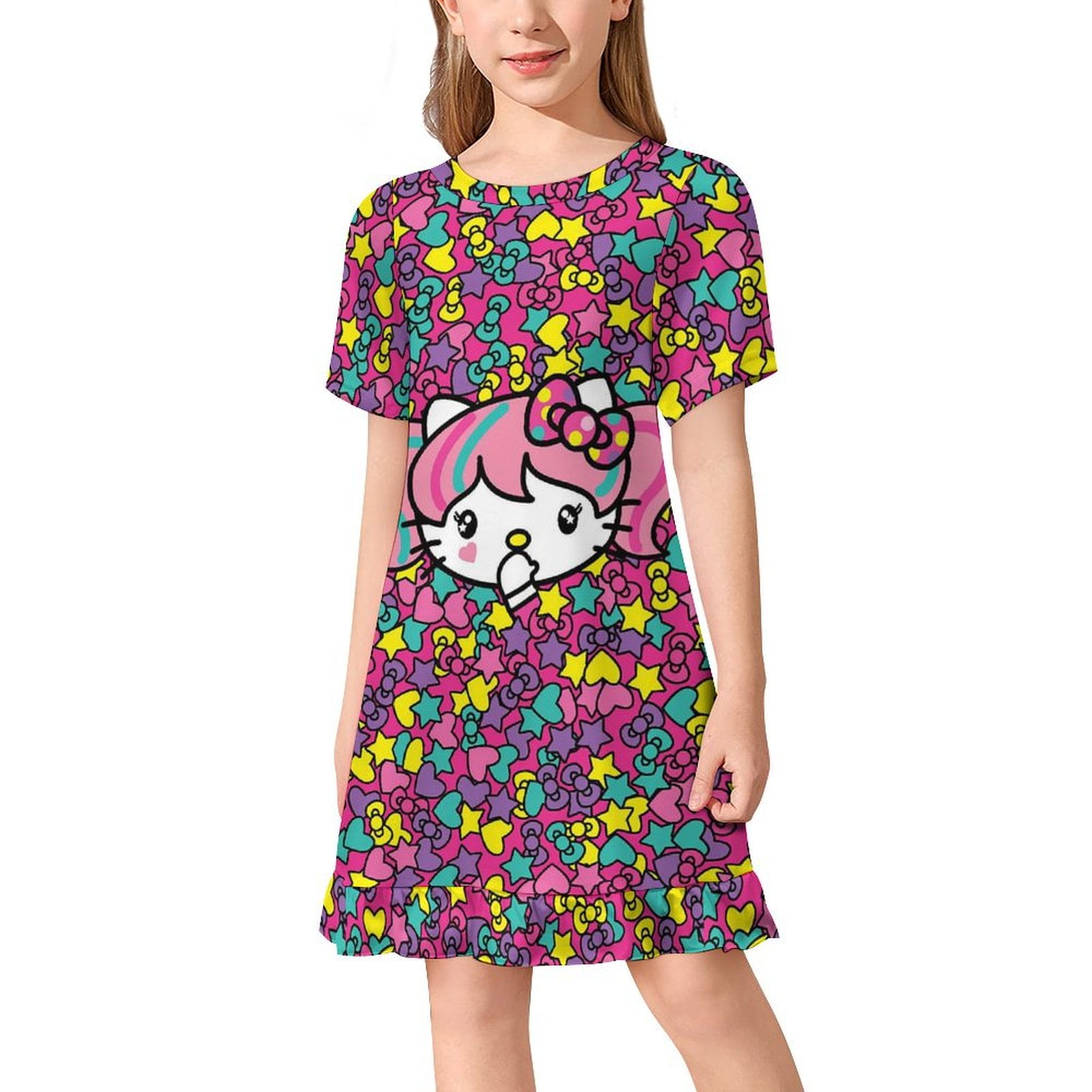 Hello Kitty Dress for Girls Cute Casual Dresses 150CM Hello Kitty Merch ...