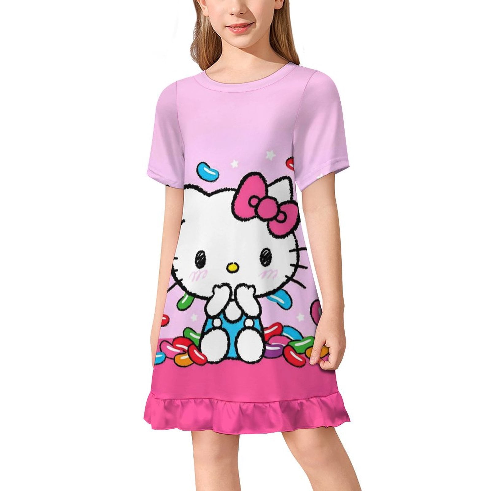 Hello Kitty Dress for Girls Cute Casual Dresses 160CM Hello Kitty Merch ...