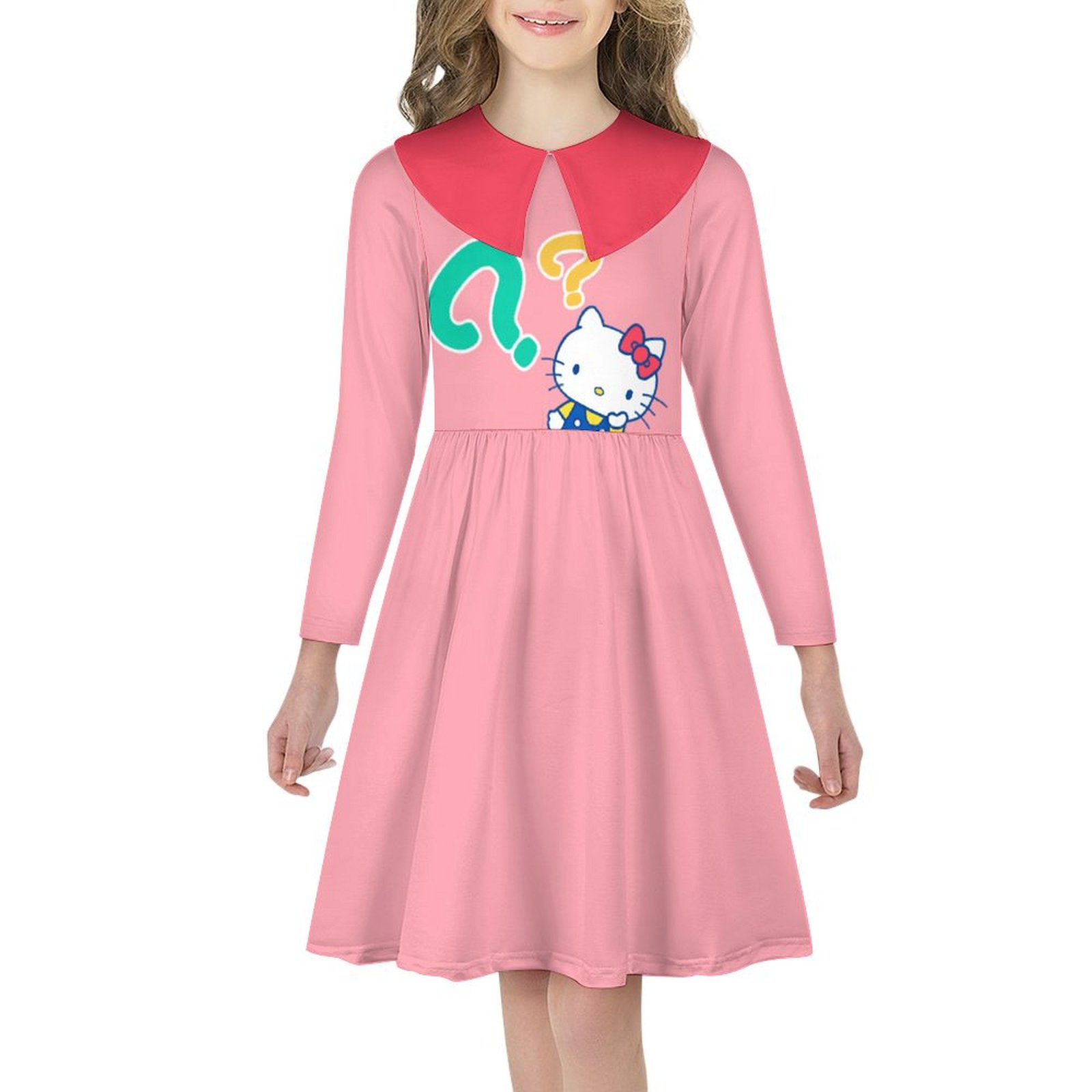 Hello Kitty Dresses for Girl Cute Long Sleeve Gils Dresses Hello Kitty ...