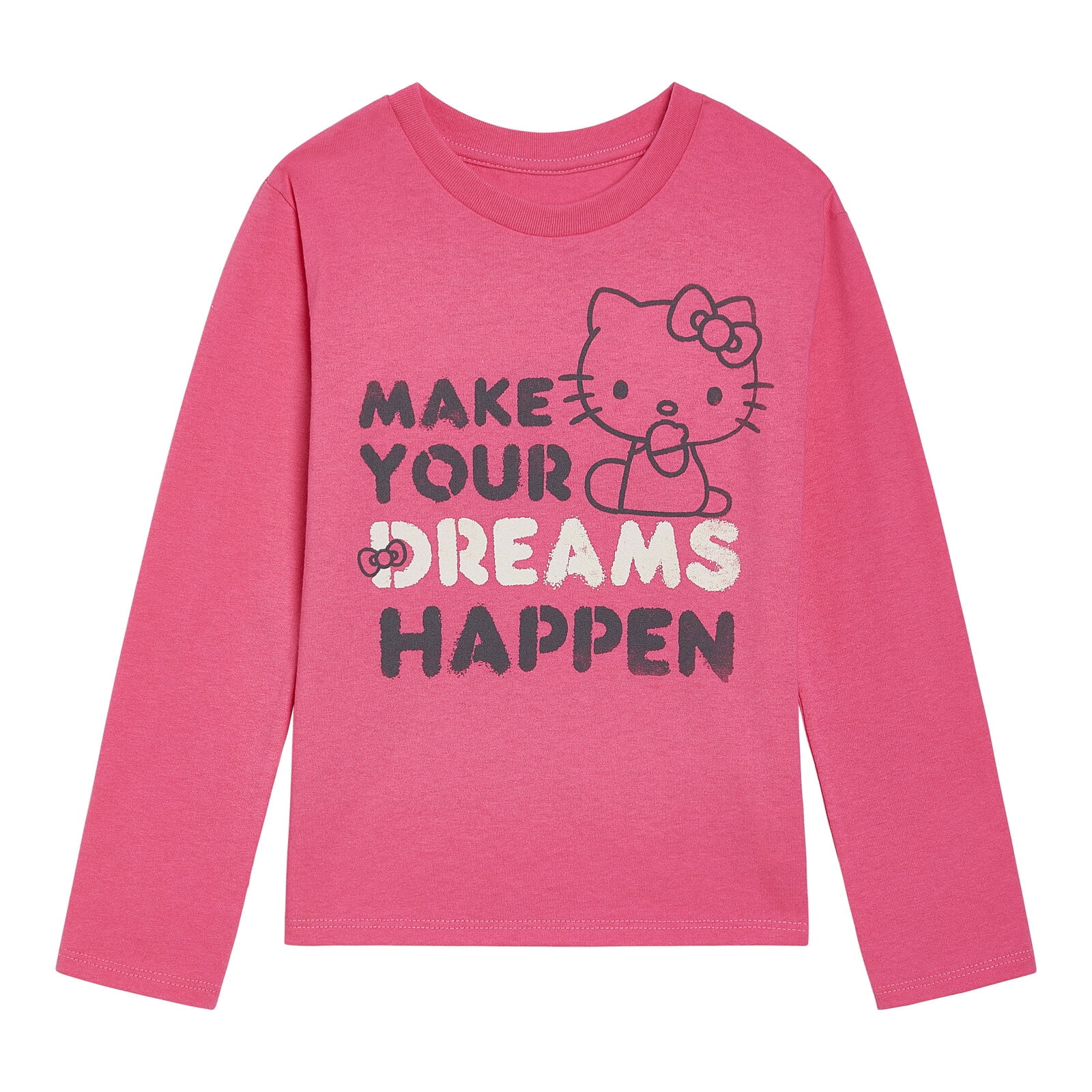 Hello Kitty Drop Shoulder Long Sleeve T-Shirt Little Kid to Big Kid ...
