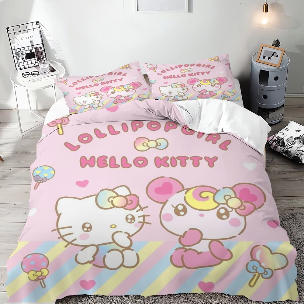 Hello Kitty Duvet Cover Anime Cartoon Large Duvet Cover King Size ...