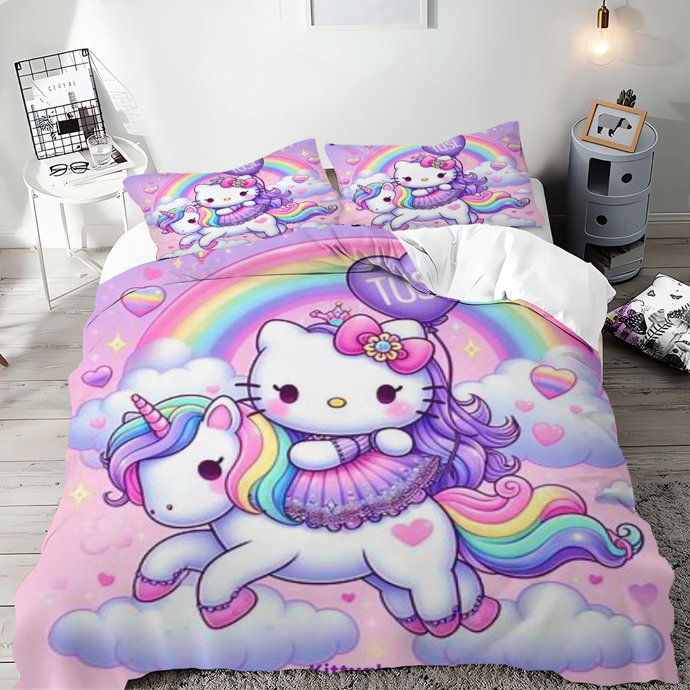 Hello Kitty Duvet Cover Anime Cartoon Large Duvet Cover King Size ...
