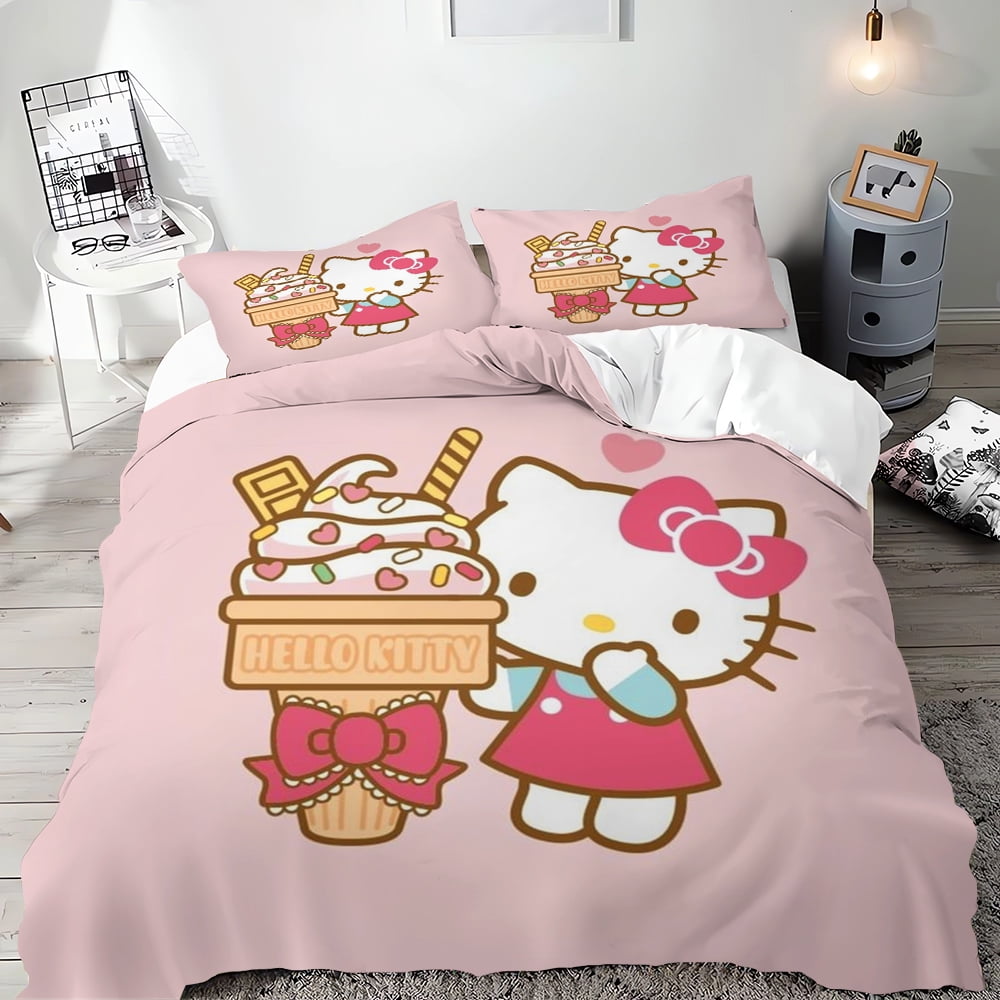 Hello Kitty Duvet Cover Anime Cartoon Large Duvet Cover King Size ...