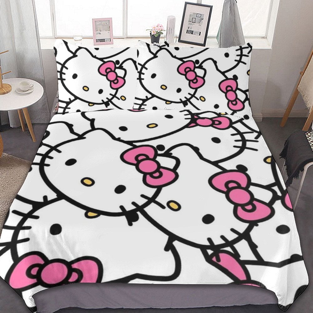 Hello Kitty Duvet Cover Set 3-Piece Bedding Set Soft Warm And ...