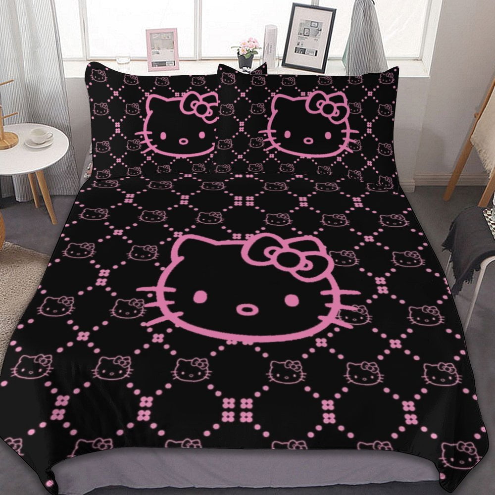 Hello Kitty Duvet Cover Set 3-Piece Bedding Set Soft Warm And ...