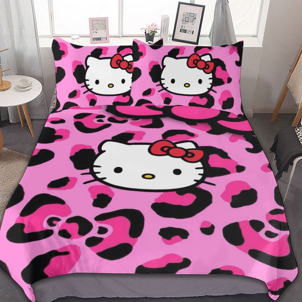 Hello Kitty Duvet Cover Set 3 Piece Bedding Set Soft Warm And