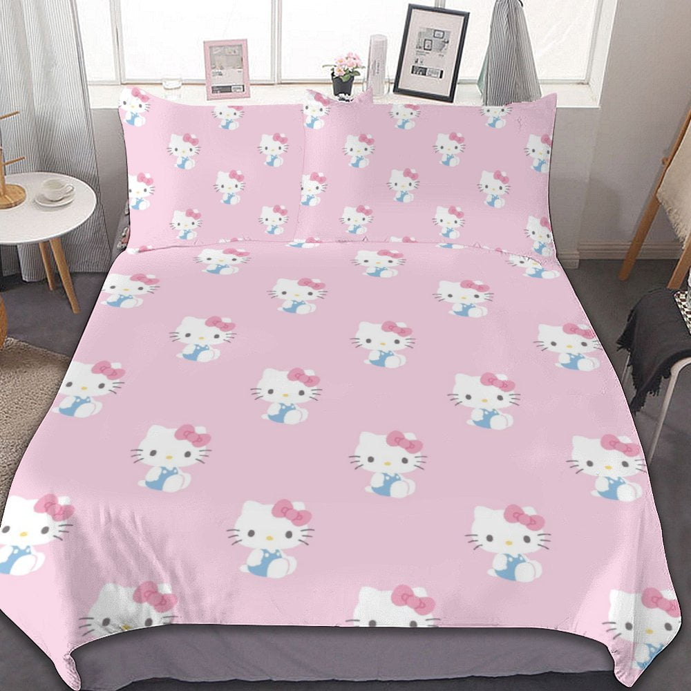 Hello Kitty Duvet Cover Set 3-Piece Bedding Set Soft Warm And ...
