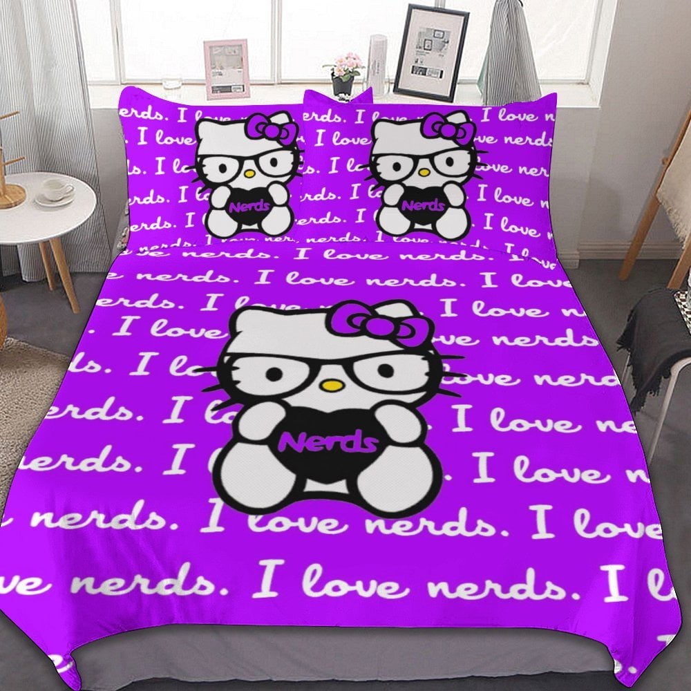 Hello Kitty Duvet Cover Set 3-Piece Bedding Set Soft Warm And ...