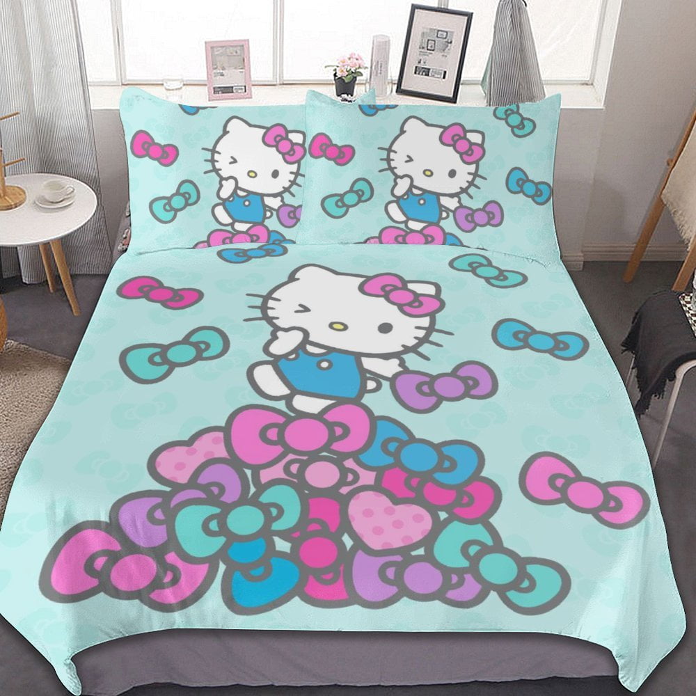 Hello Kitty Duvet Cover Set 3-Piece Bedding Set Soft Warm And ...