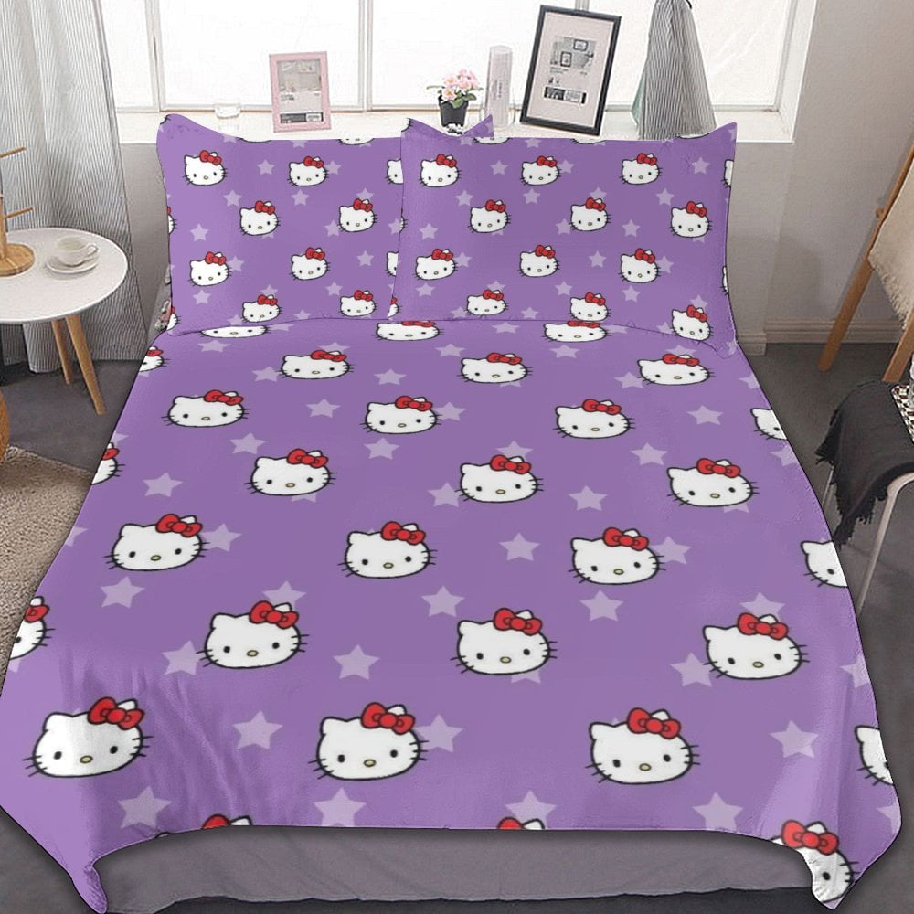 Hello Kitty Duvet Cover Set 3-Piece Bedding Set Soft Warm And ...