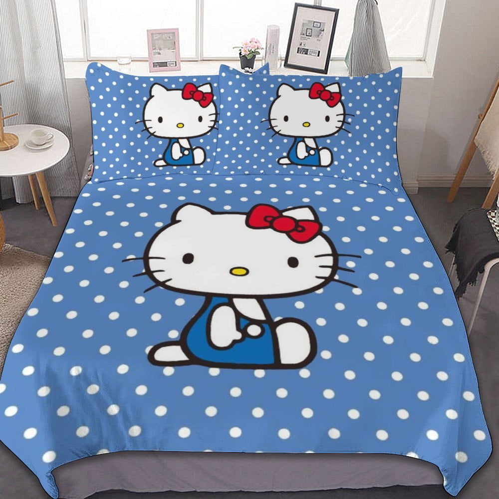 Hello Kitty Duvet Cover Set 3-Piece Bedding Set Soft Warm And ...