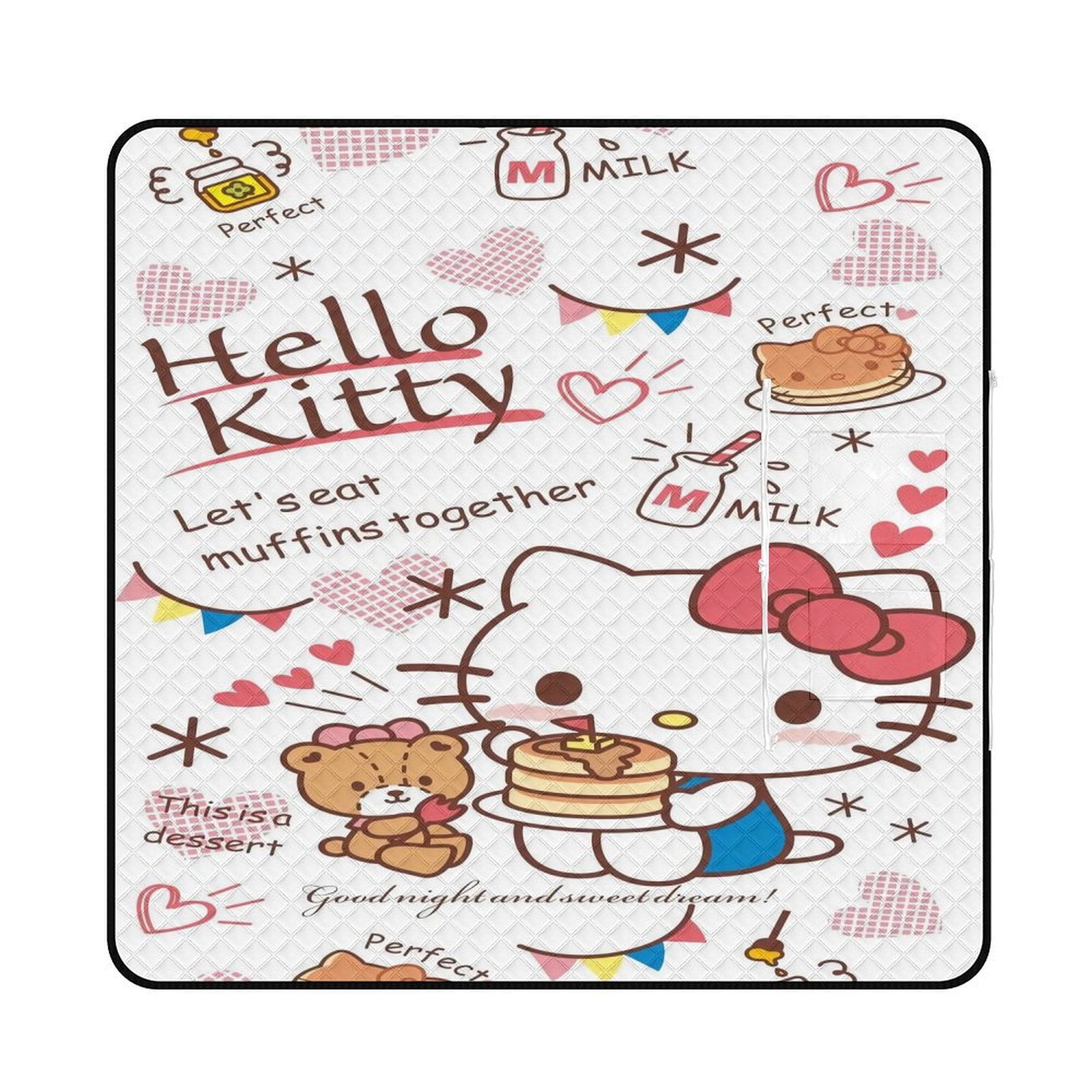 Hello Kitty Let's Eat Muffins Together Picnic Blanket Outdoor Extra ...